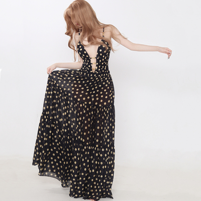 法式高级感波点连体泳衣女