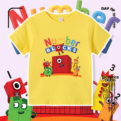 numberblocks数字积木t恤儿童衣服男女童纯棉短袖套装夏季ins童装
