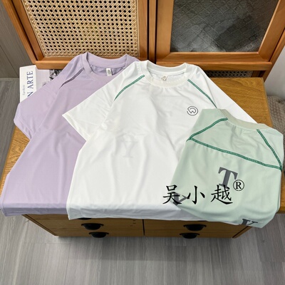 吴小越w2478男童夏款圆领速干韩版无感数码印花恤短袖中大童