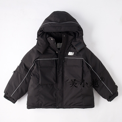 吴小越w1864男童中大童冬装加棉新款洋气儿童冲锋衣冬季加厚外套