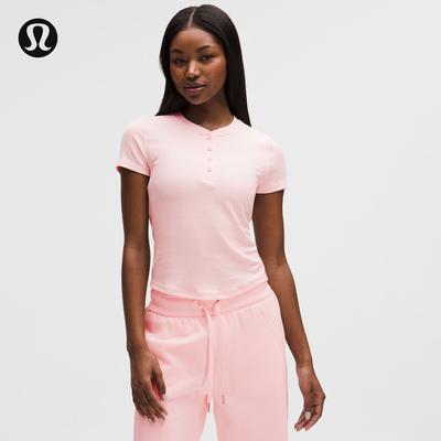 Hold Tight 女士紧身剪裁短袖亨利衫丨lululemon丨LW3IW0S