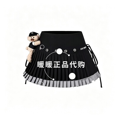 13DE 2026春夏新款仿钻双层百褶裙个性时尚短裙半身裙1780