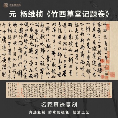 元杨维帧竹西草堂记题卷行草书法仿古代名家真迹复定制装裱手卷
