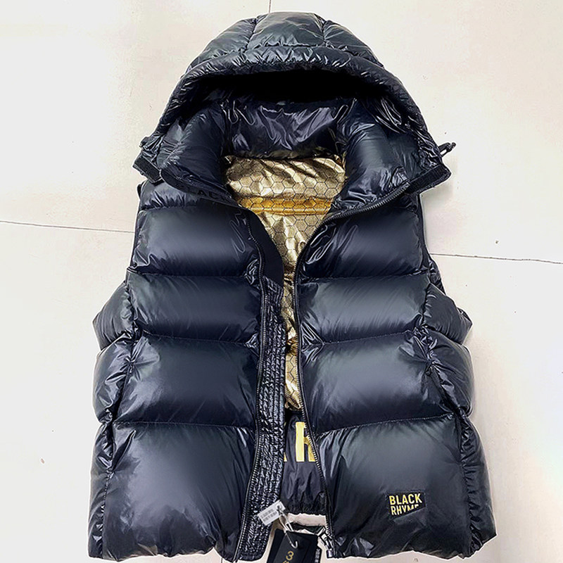 高端2025秋冬季羽绒服黑金标鹅绒马甲男女士外穿背心加厚短款马夹
