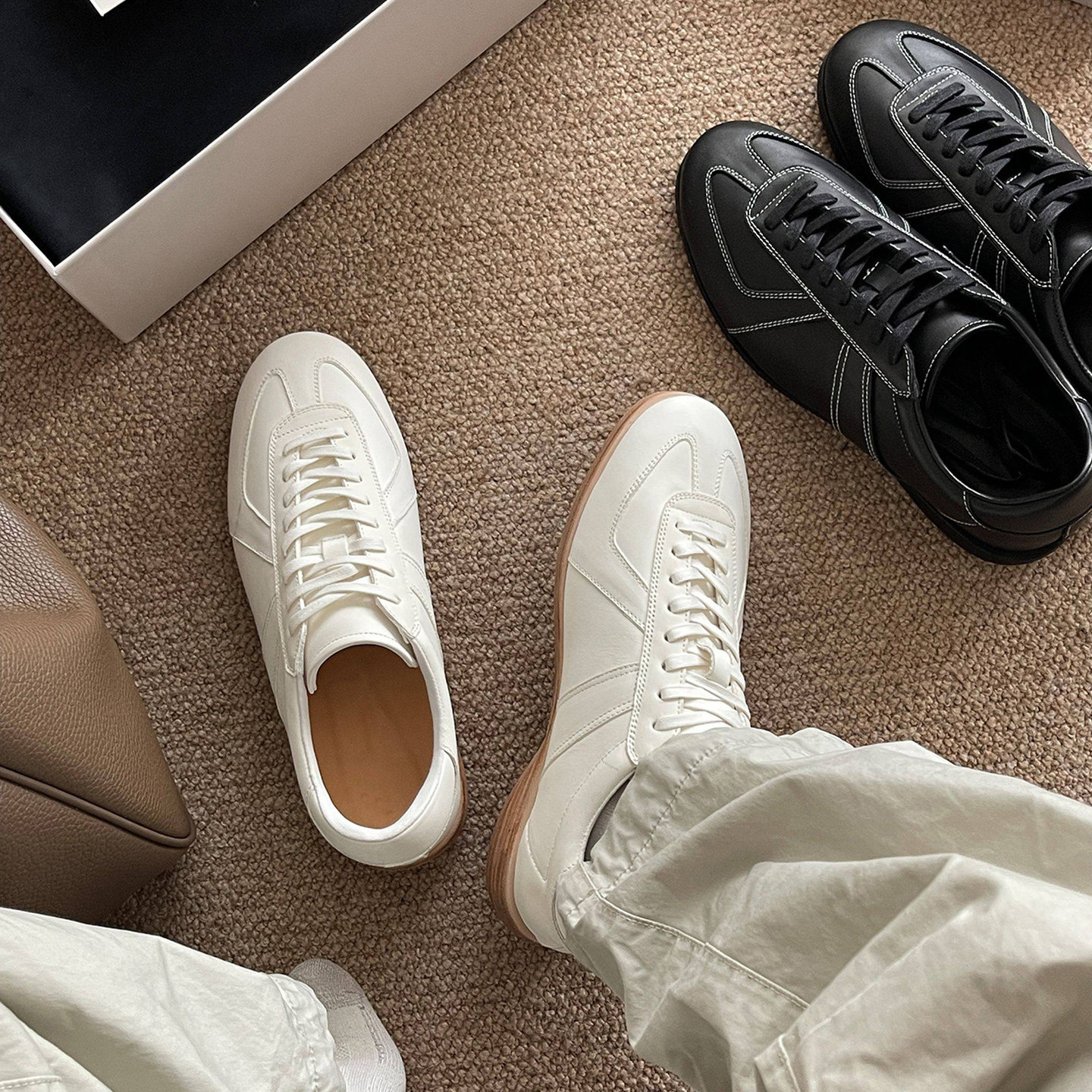 高端老钱风德训鞋男士内增高板鞋赛车鞋英伦风通勤时尚休闲鞋女