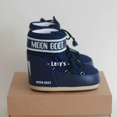 「国现」MOON BOOT意大利雪地靴尼龙低筒NYLON LOW经典系列藏青