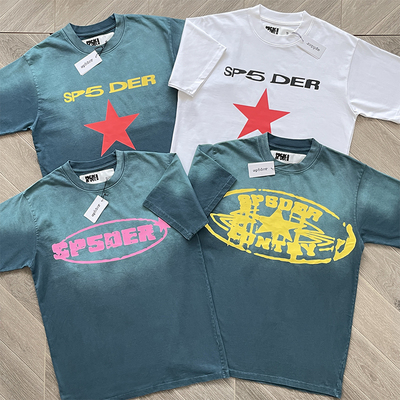 Sp5der worldwide 555555 美式潮牌个性星星印花休闲短袖T恤