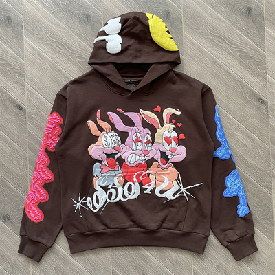 DRAKE RELATED HOODIE 炫彩卡通兔发泡印花连帽卫衣