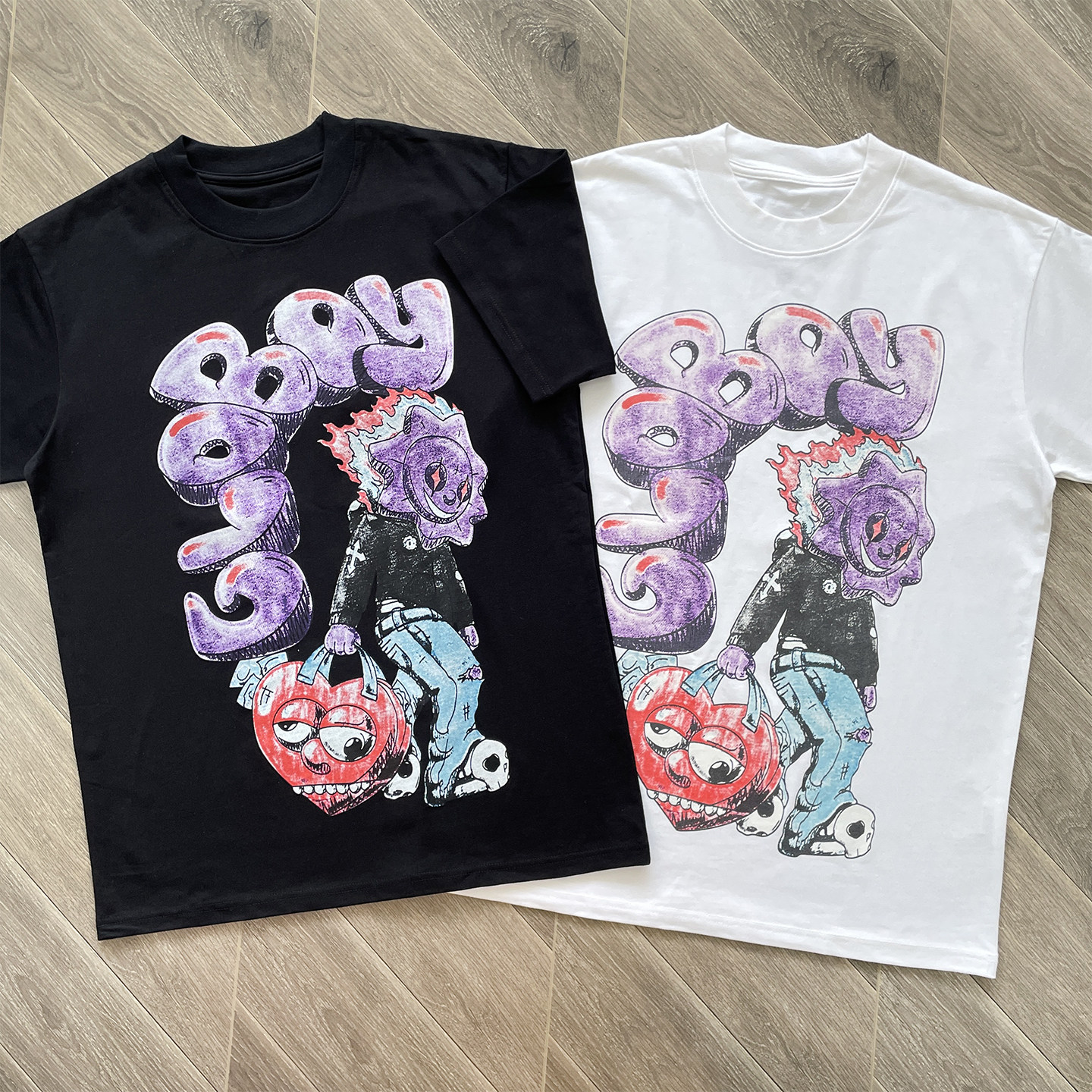 Glo Gang Take This Pic White T-Shirt 卡通爱心手提袋印花短袖