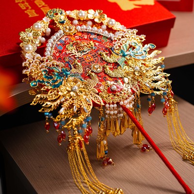 团扇新娘结婚diy材料包成品古风