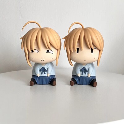 Q版 Fate 命运之夜 坐姿 阿尔托莉雅saber 滑稽/呆呆脸手办摆件