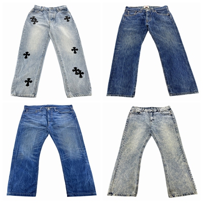 vintage古着牛仔裤美式复古做旧工装裤阿美咔叽风男女直筒长裤T15