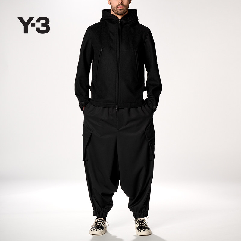Y-3/Y3山本耀司2025秋冬新品男士短款麦尔登呢连帽夹克外套JX4821