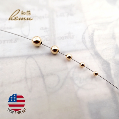 美国进口14K包金全孔光面圆珠