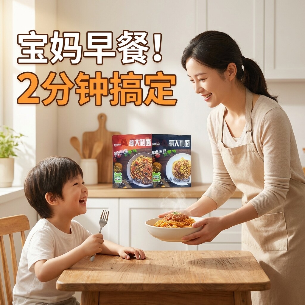 2分钟搞定即食意大利面含酱料包经典番茄肉黑胡椒牛肉味意面儿童