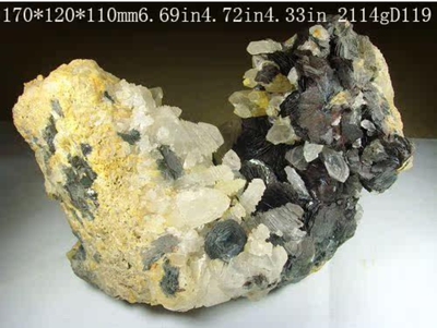 黄铁矿Pyrite共生 地球宝贝 国寿驿站 科普矿物晶体标本