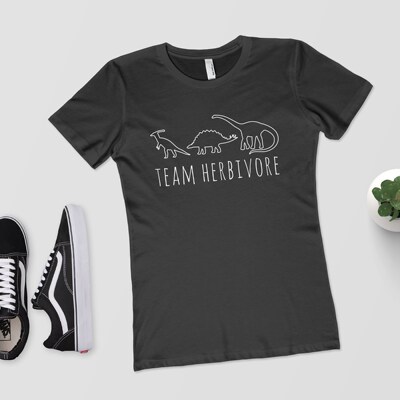 Team Herbivore Women's T-Shirt vegan tops Dinosaur t shirt