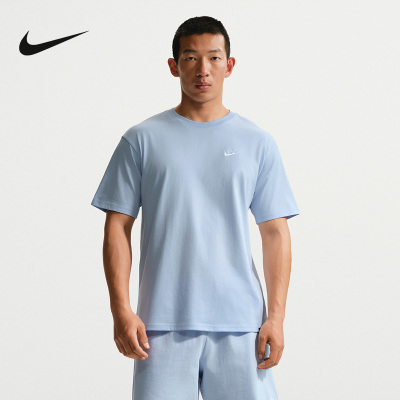 Nike耐克短袖男子夏新款宽松透气刺绣棉质圆领运动T恤FV0376-407