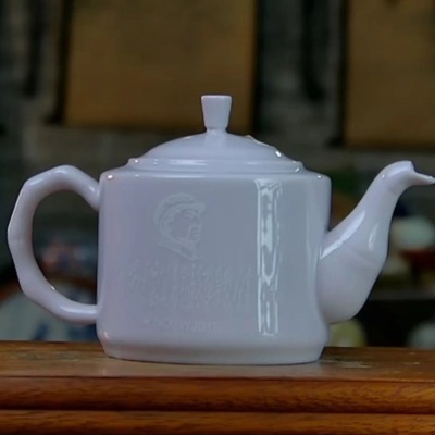 景德镇高温陶瓷紫稀土茶壶泡茶壶功夫茶具带徽暗刻诗词头像和编码