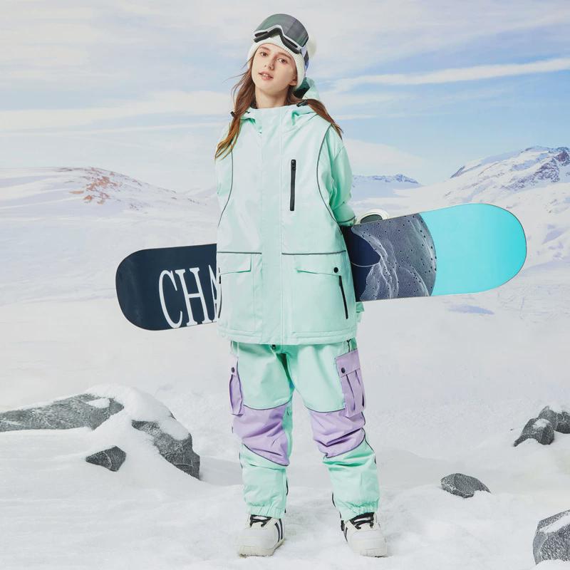 新款女滑雪服滑雪防风防水保暖透气单板双板男冬套装衣裤批发