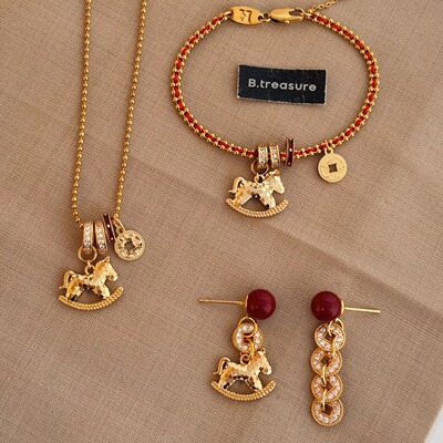 B.treasure 2026年新款轻奢小众设计感高级耳饰手链项链新年套装