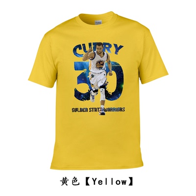 篮球短袖t恤卡通版斯蒂芬库里夏季纯棉体恤CURRY印花圆领半袖T恤