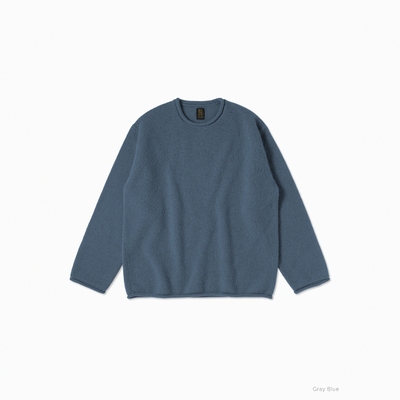 BATONER英产羊毛卷边轻量针织衫