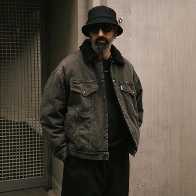 COOTIE内里羊羔绒染色牛仔夹克