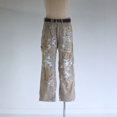 ANACHRONORM油漆条纹工装伐木裤