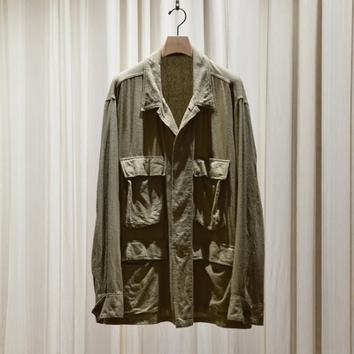 COMOLI丝绸四袋军事风工装夹克