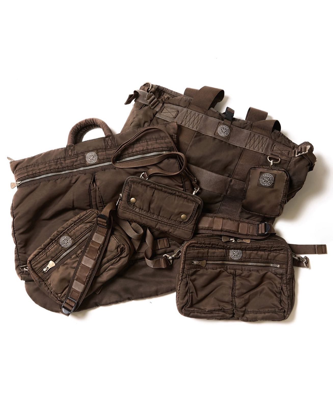 PORTER CLASSIC SUPER NYLON 23AW日本金泽店铺9周年限定泥染挎包_虎窝淘