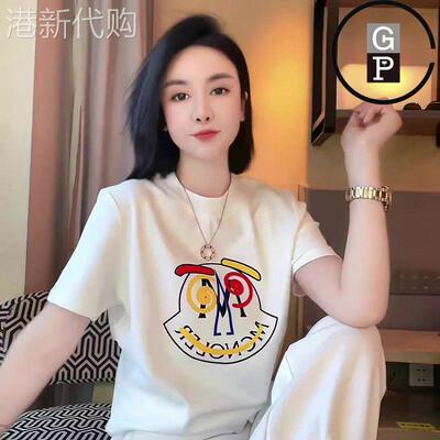 日系GP新款百搭卡通印花短袖T恤女装夏韩版宽松设计感小众上衣潮