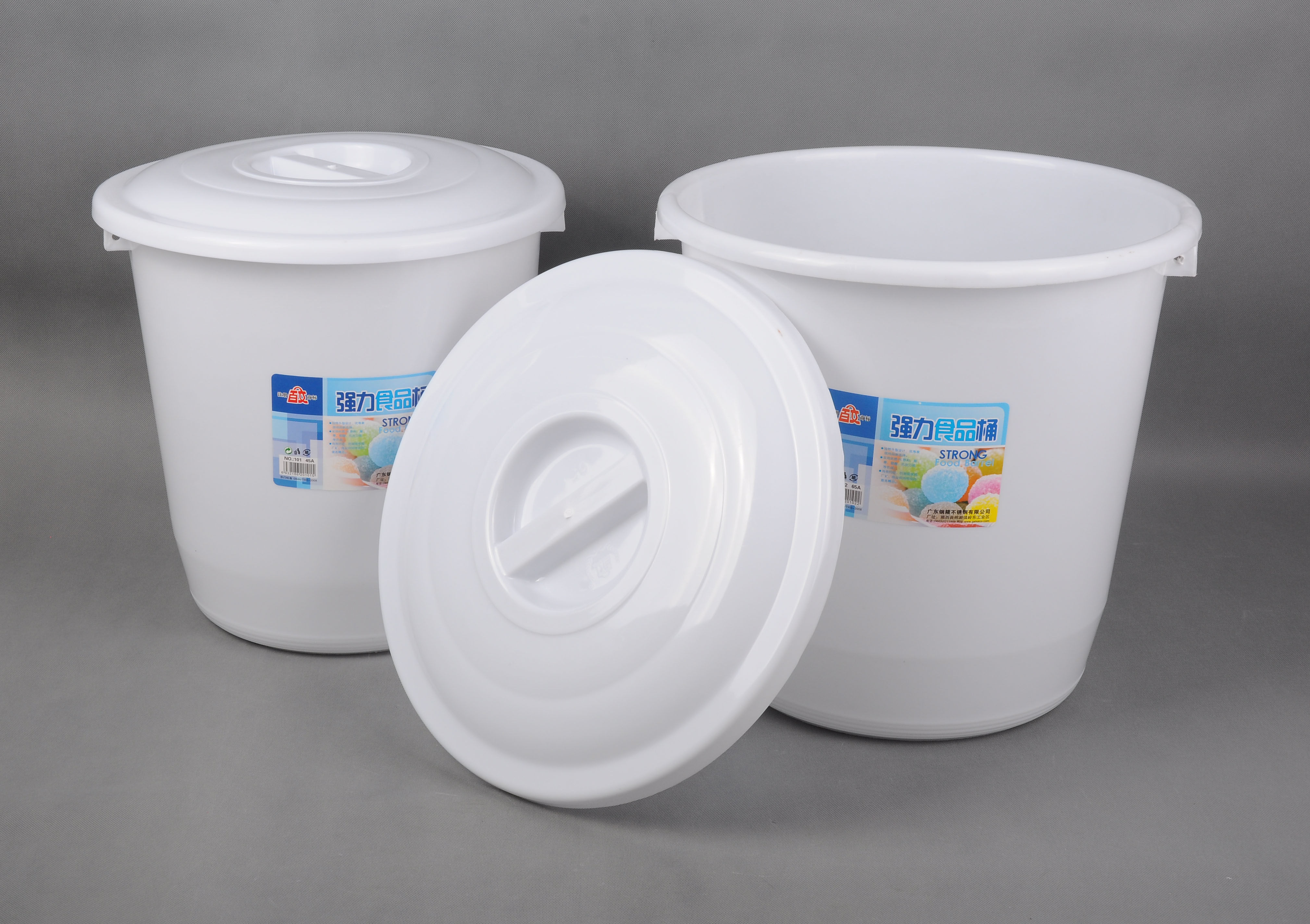 大白桶塑料加厚储水垃圾塑胶桶大号白色带盖食品级酿酒发酵腌菜桶_虎窝淘