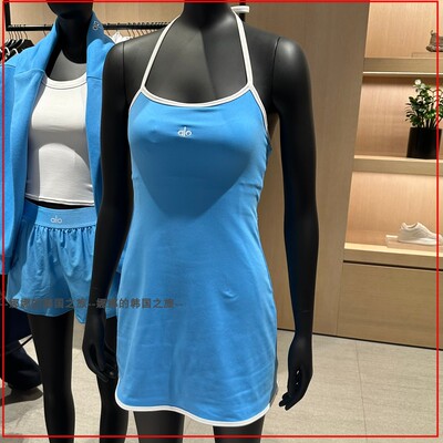 韩国代购ALO Softsculpt Halter Tennis Dress挂脖连衣裙网球运动