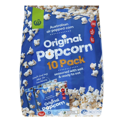 澳洲代购直邮Woolworths Popcorn超市自营爆米花 10小包礼袋