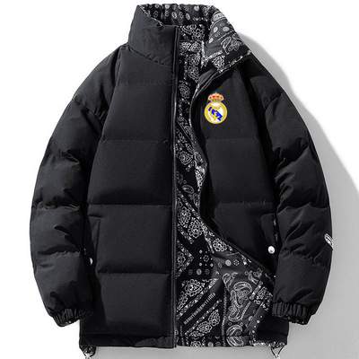 【皇马】皇家马德里西甲冬季新款羽绒棉服中超中长款外套球衣