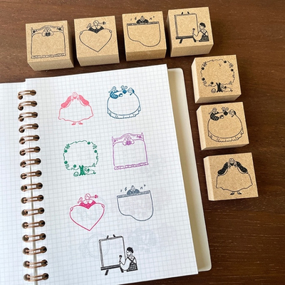 日本STAMP MARCHE木质日常百搭小女孩读书下午茶(a-156-190)