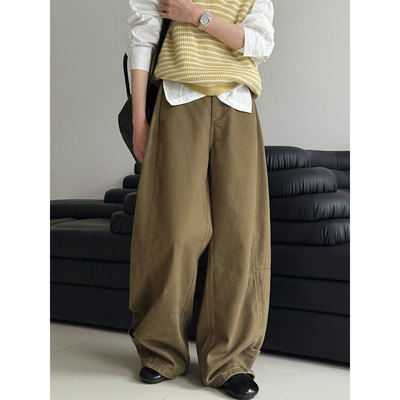 好货 美式牛仔裤复古弯刀裤2026春季新款宽松百搭阔腿直筒裤22007