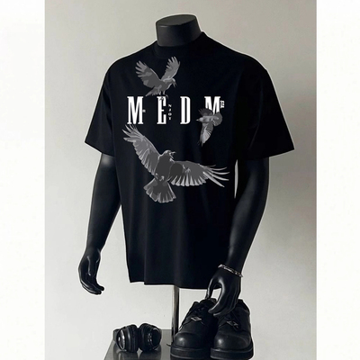 STA.MEDM潮牌和平鸽印花短袖t恤男夏季宽松潮流情侣百搭圆领上衣