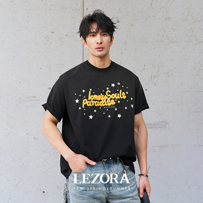 LEZORA星光灯牌宽松短袖T恤