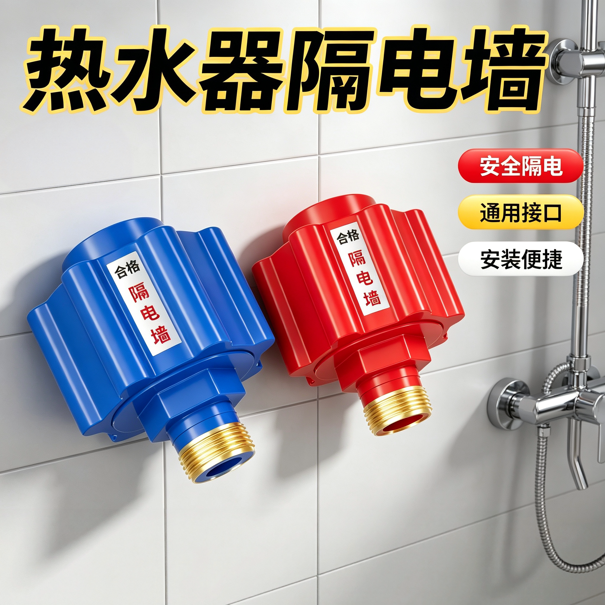 海尔防电墙专用热水器防漏电接头防电阀通用型安全隔电墙出水断电