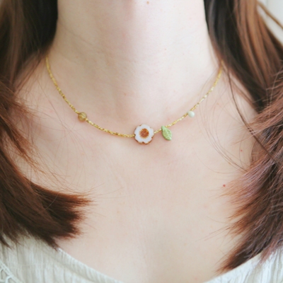 Iris原创捷克珠项链【一朵小花】复古小众女生锁骨链手链套装包邮