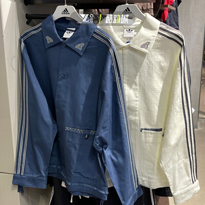 阿迪达斯三叶草男三条纹夹克
