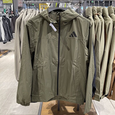 专柜正品Adidas男女绿色运动夹克