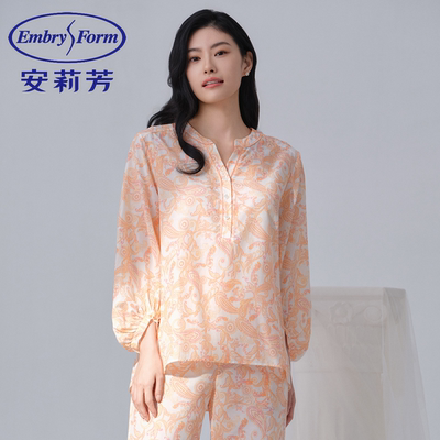 女士桑蚕丝棉睡衣套装轻薄舒适