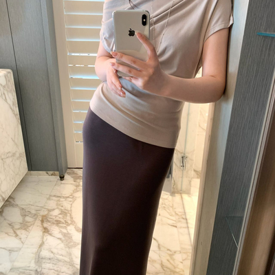 foxroom-26年早春褶皱斜肩上衣短袖T恤