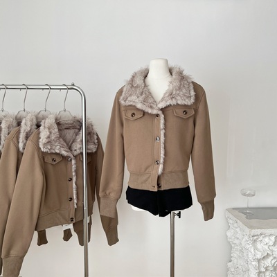 Luamoss 立领卫衣外套女加绒加厚保暖冬季新款毛绒内里设计感上衣