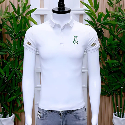 夏季短袖休闲绣花男士polo衫纯棉
