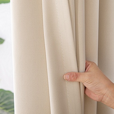 卡琪棉-纯色高档大气简约全高遮光卧室客厅落地窗遮阳隔热窗帘
