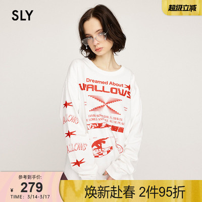 SLY 夏季新品美式复古Y2K朋克撞色字母印花T恤030ISR90-2151